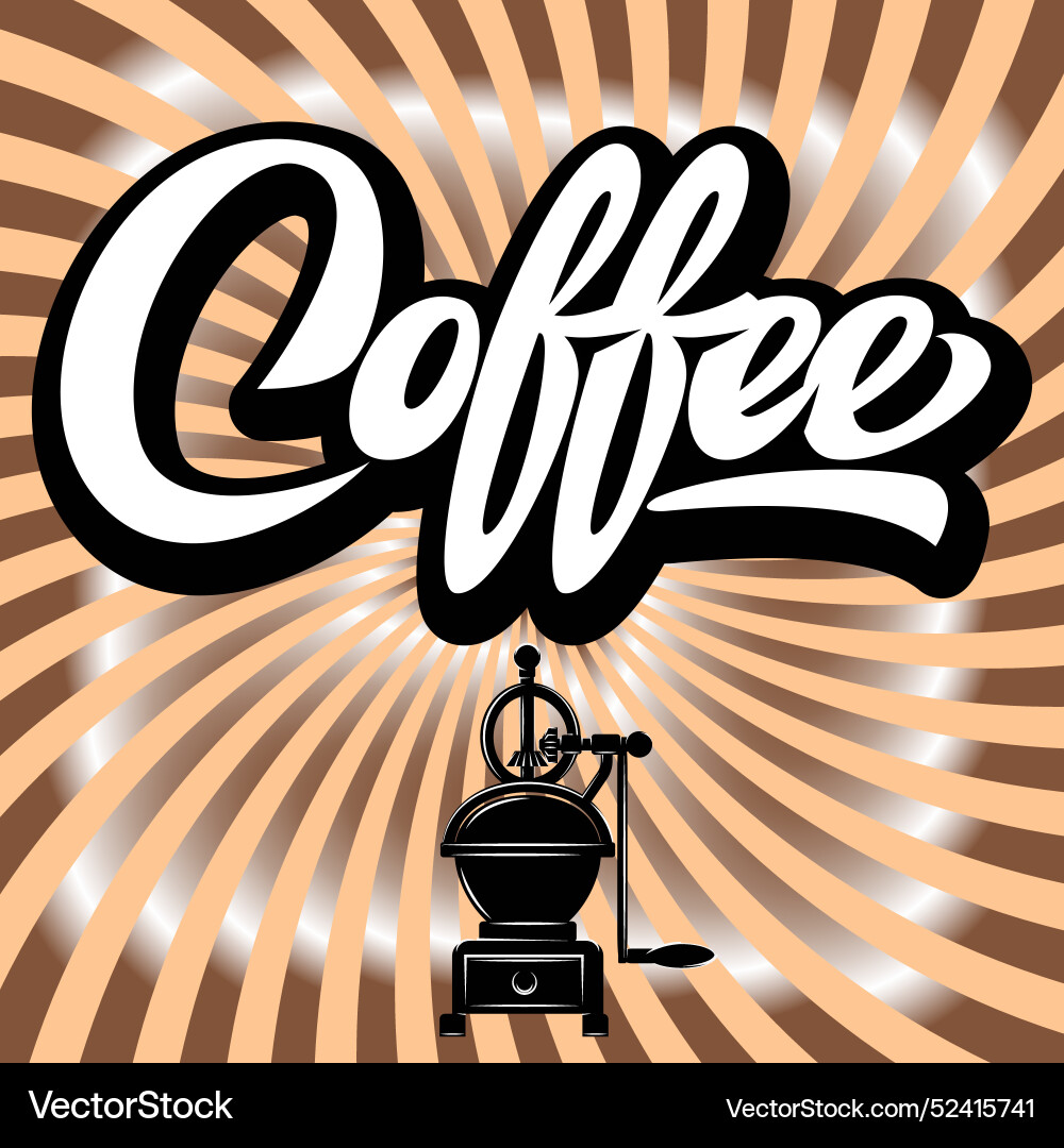 Calligraphic inscription coffee on a colored Vector Image