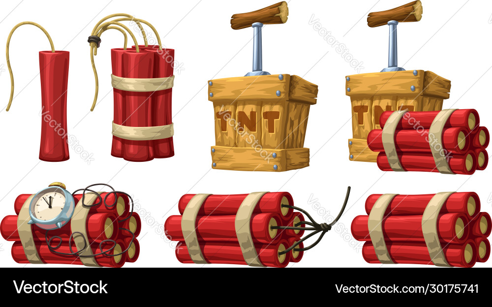 Dynamite set on white Royalty Free Vector Image