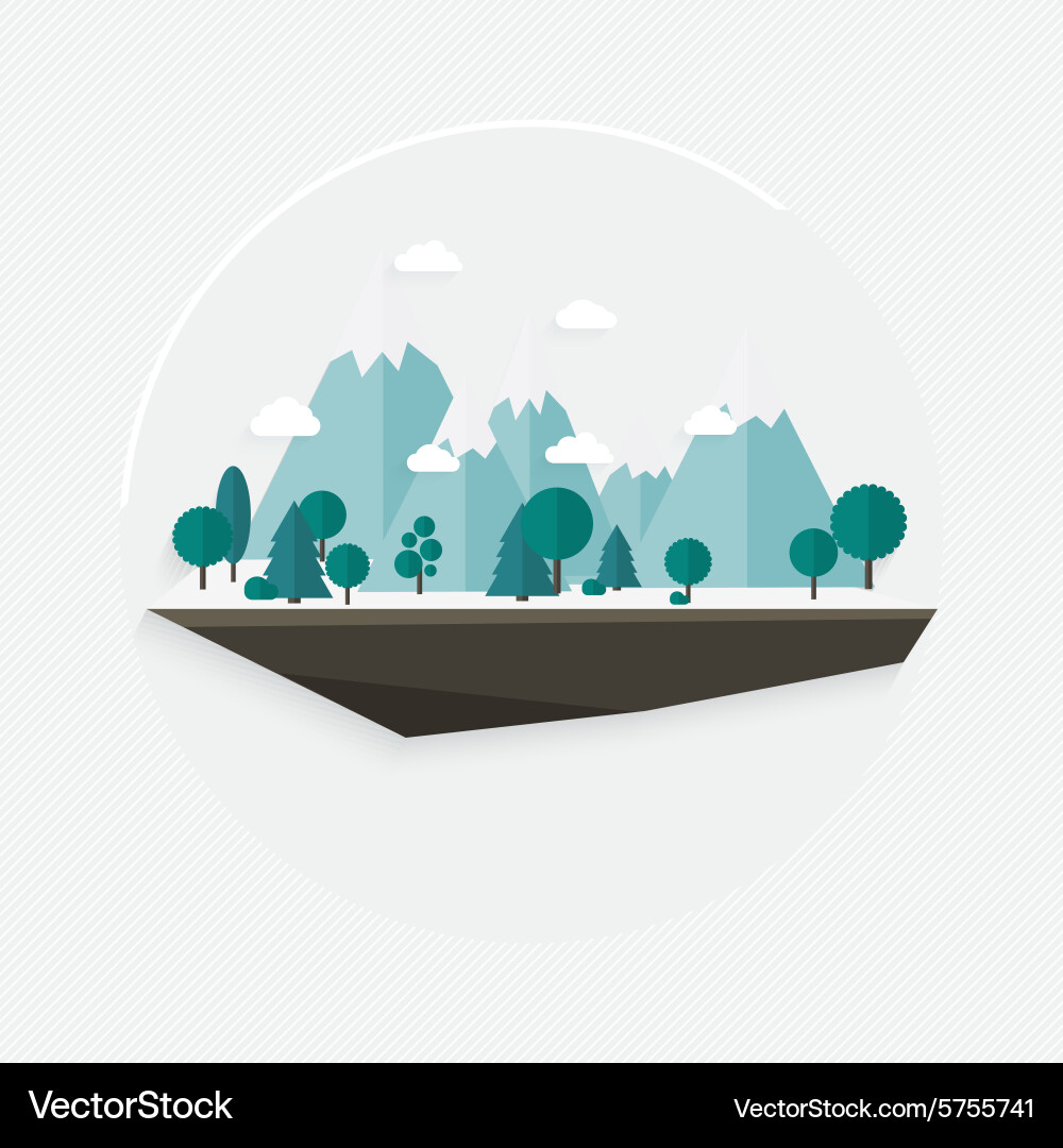 Flat design nature landscape mountain Royalty Free Vector