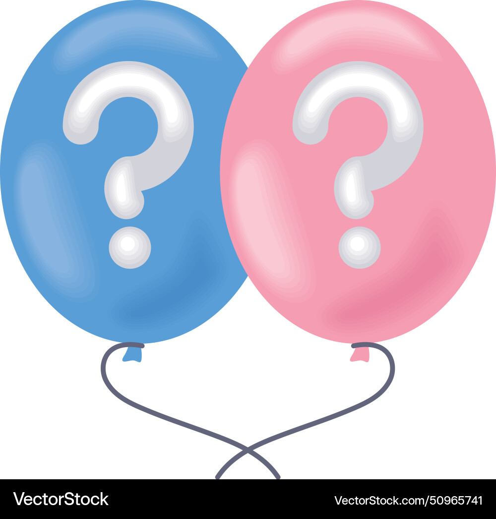 Gender reveal balloons Royalty Free Vector Image