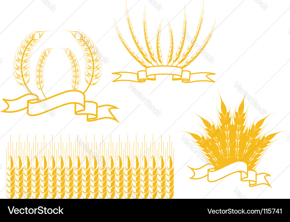 Grain and Harvest Symbols Royalty Free Vector Image