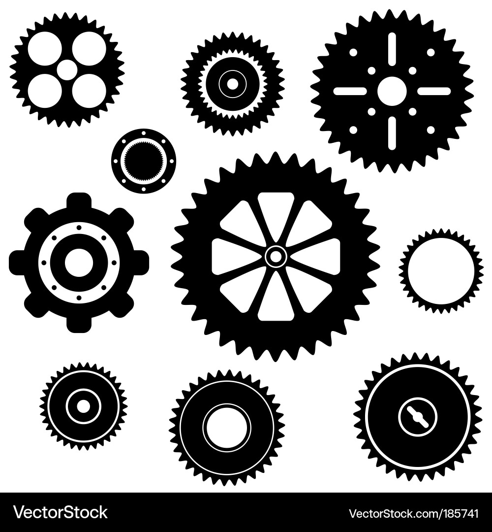 Industrial gear wheel set Royalty Free Vector Image