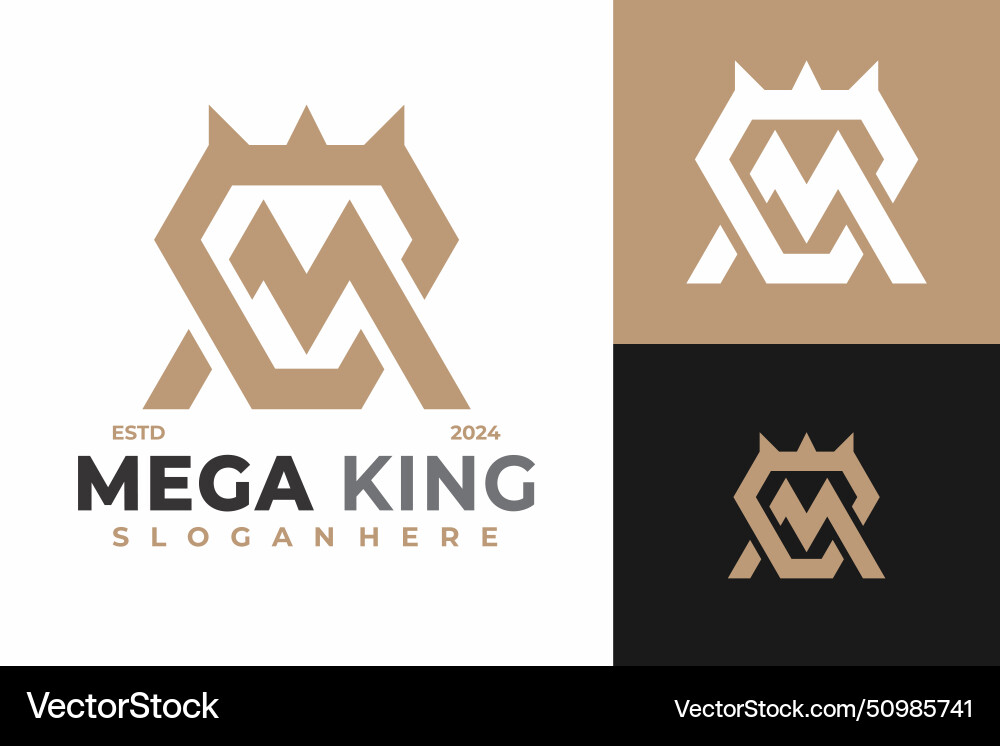 Letter m crown king logo design symbol icon Vector Image