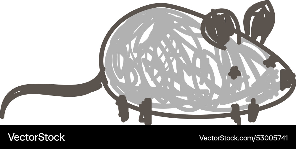 Mouse as kids doodle simple hand drawn element Vector Image