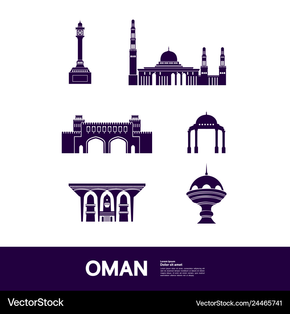 Oman travel destination Royalty Free Vector Image