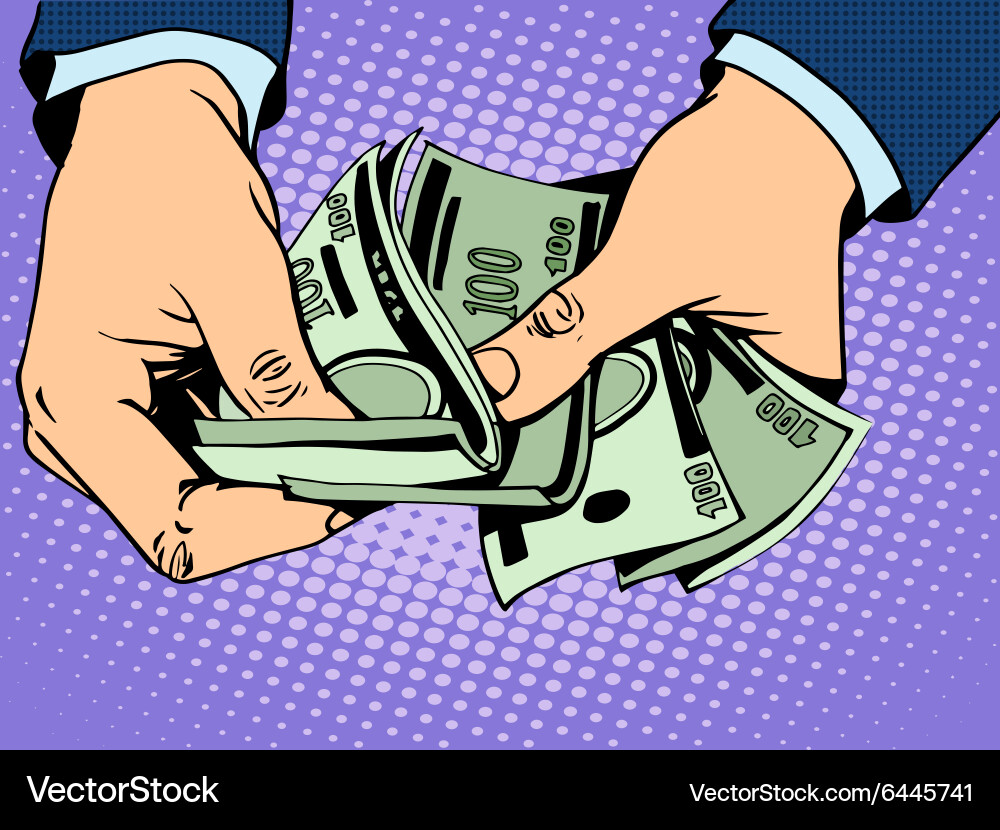 Payback cash in hand Royalty Free Vector Image