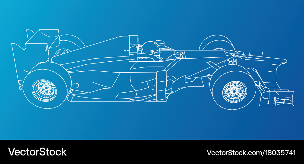 Race car wire-frame eps10 format created Vector Image