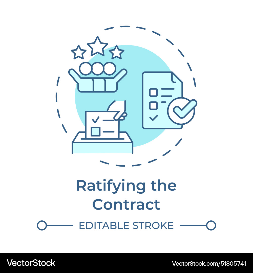 Ratifying the contract soft blue concept icon Vector Image
