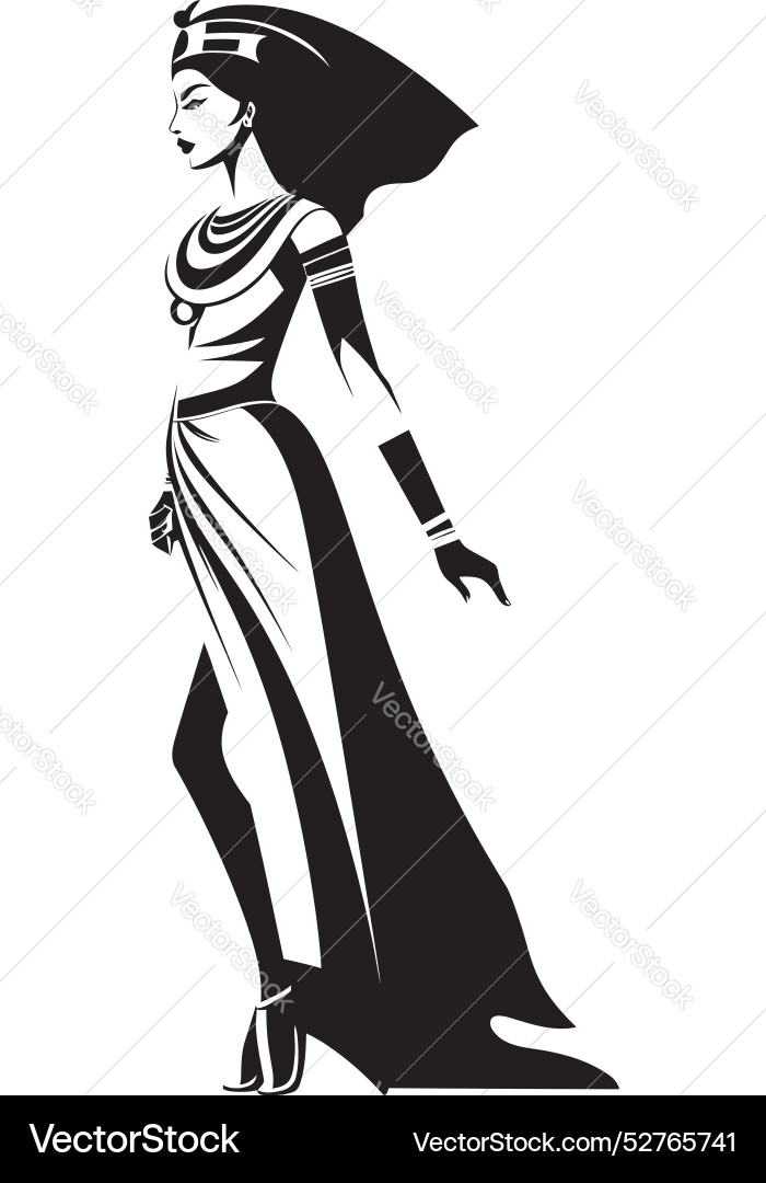 Regal reflection cleopatra full body logo legacy Vector Image