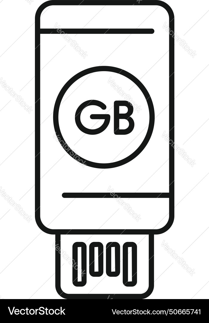 Speed usb disk icon outline solid state Royalty Free Vector