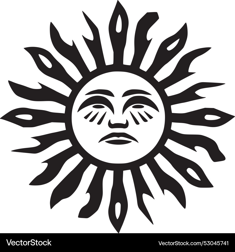 Sun - black and white Royalty Free Vector Image