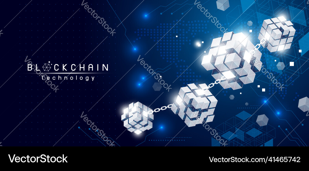 Blockchain technology design Royalty Free Vector Image