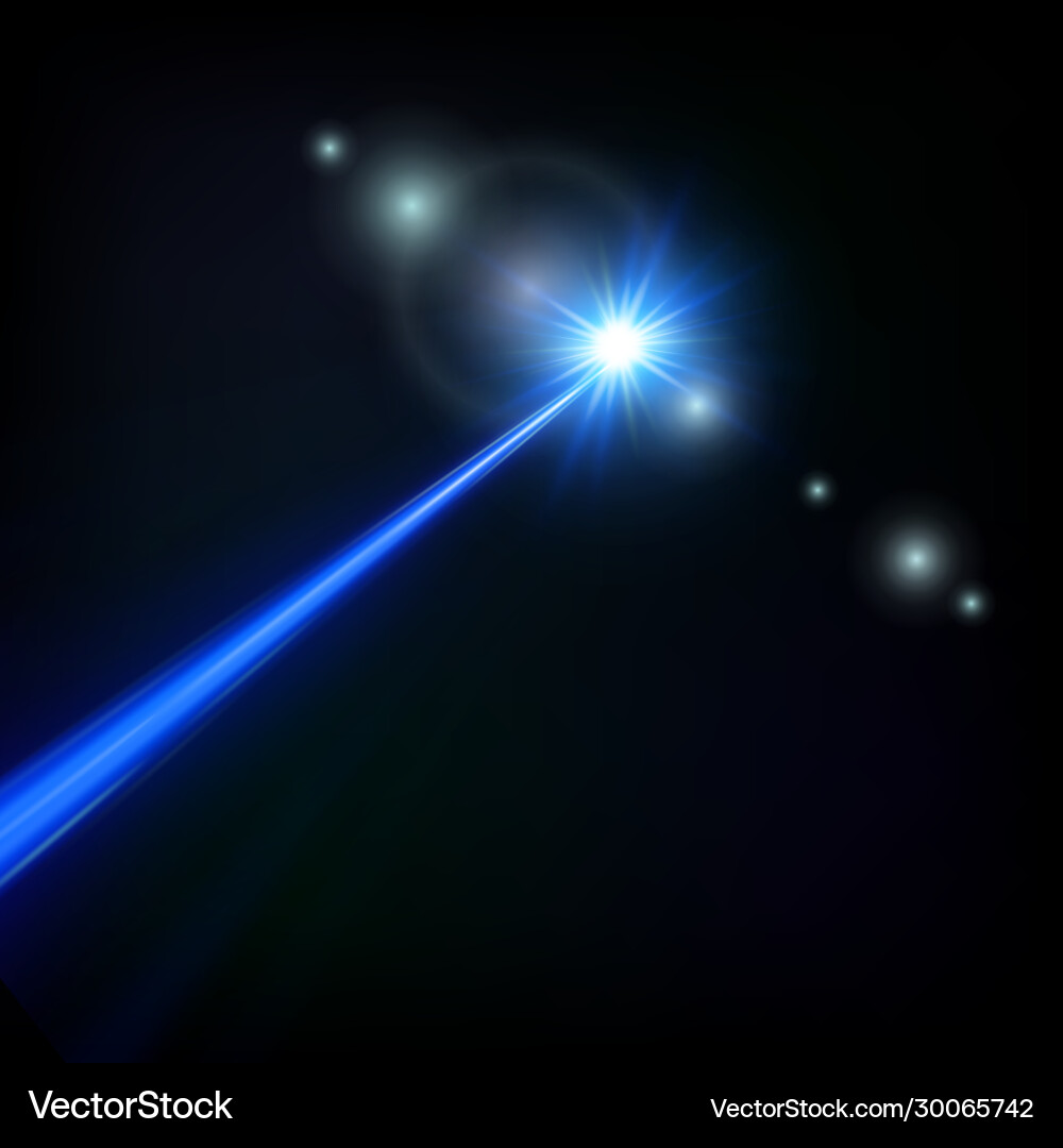 Blue laser beam Royalty Free Vector Image - VectorStock