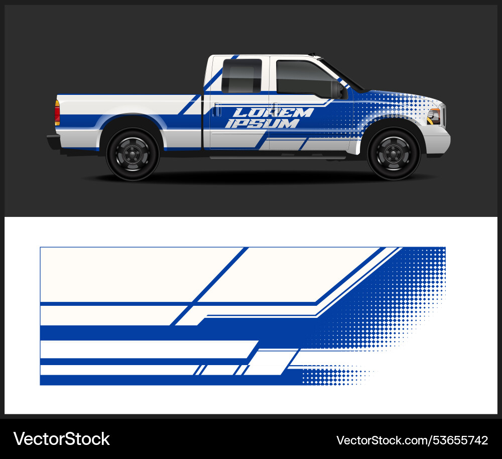 Car graphic for vehicle vinyl wrap Royalty Free Vector Image