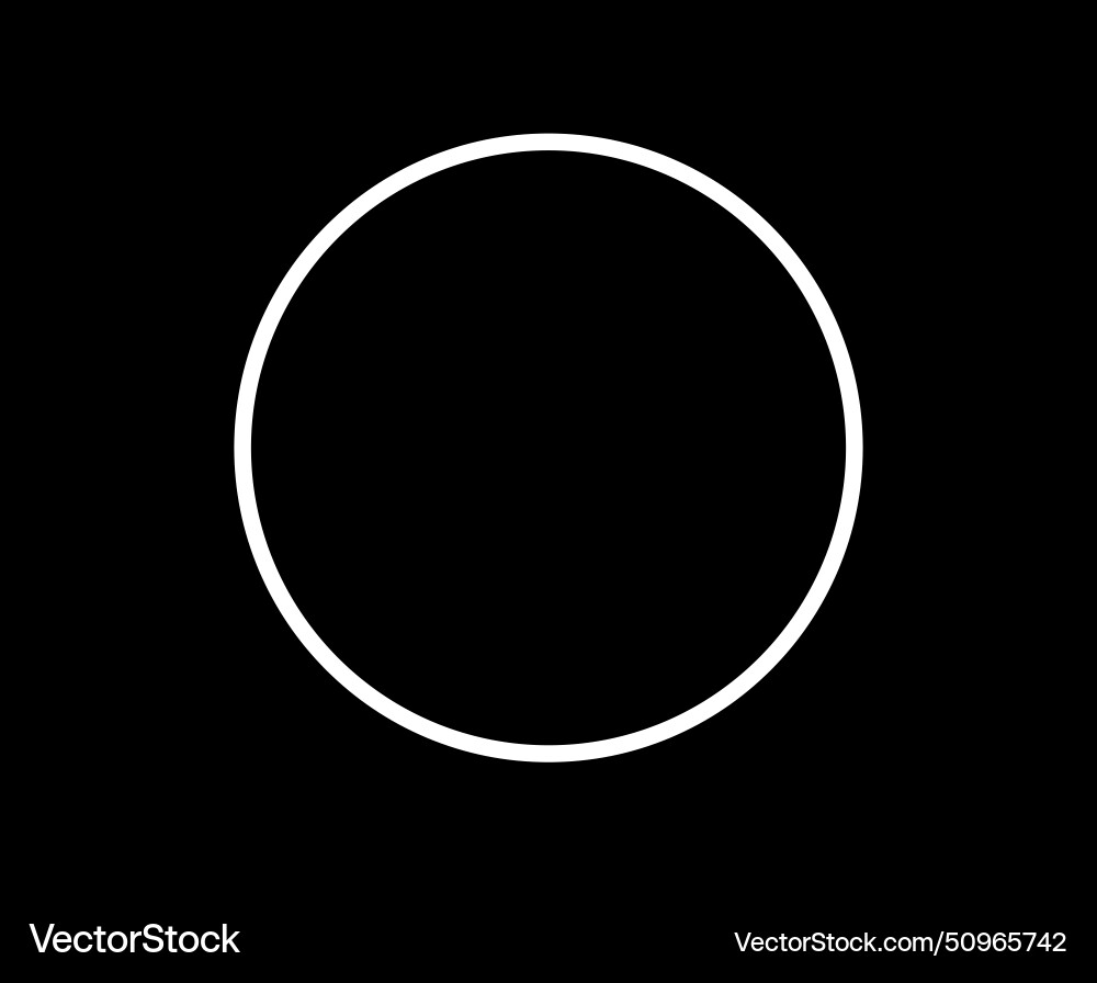 Circle shape outline black and white symbol Vector Image