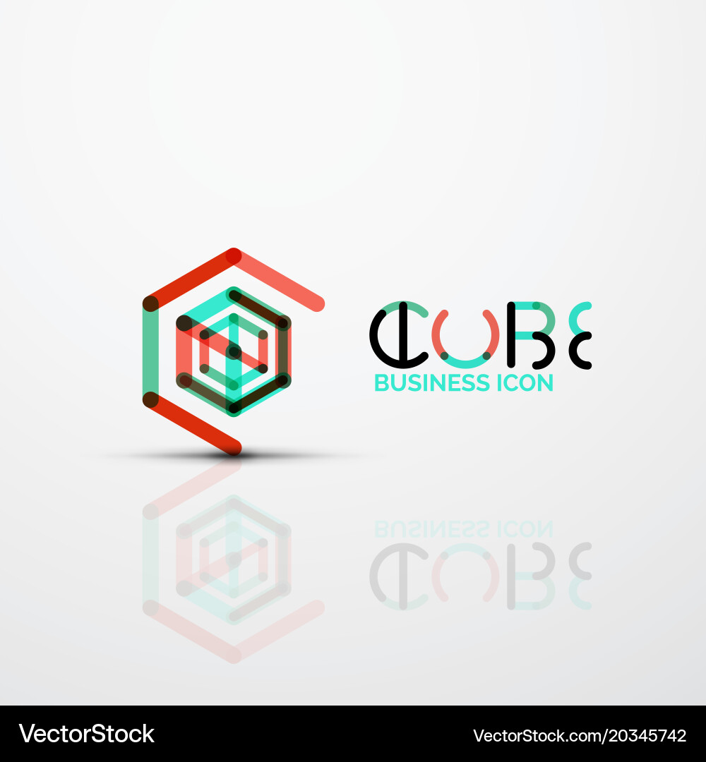 Cube idea concept logo line Royalty Free Vector Image