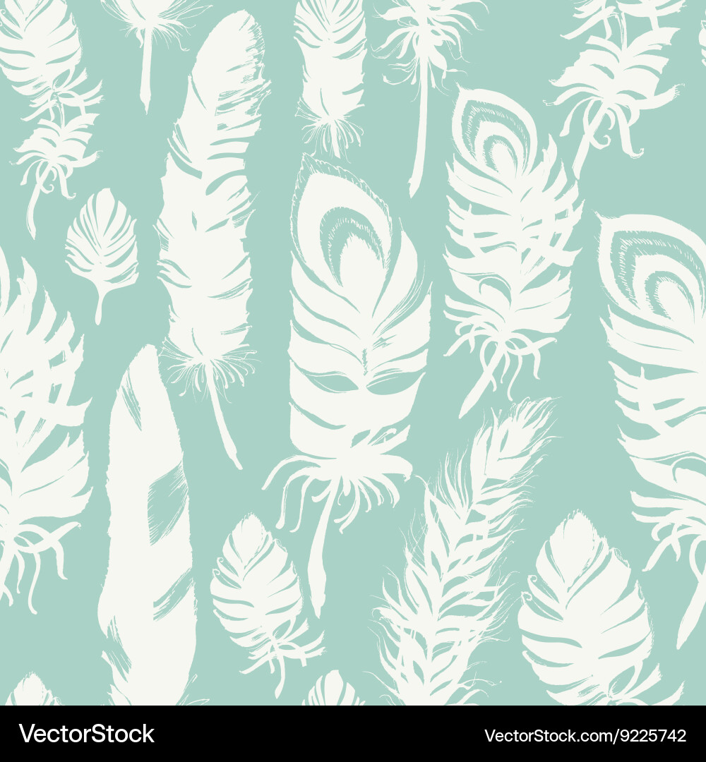 Feathers pattern Royalty Free Vector Image - VectorStock