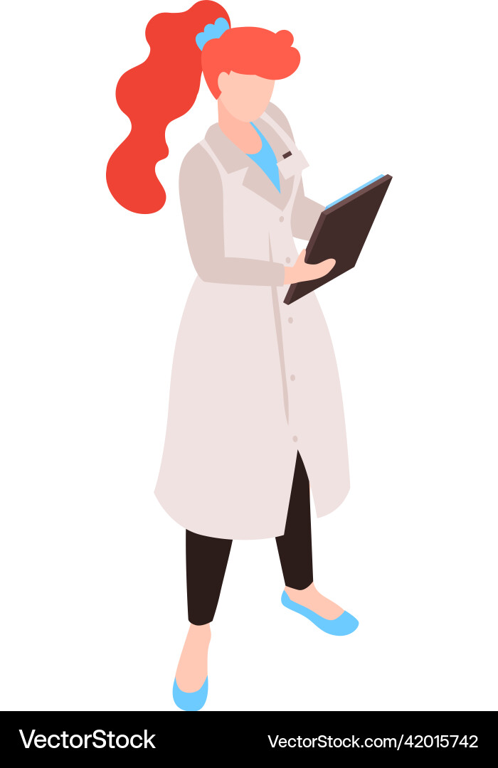 Female lab assistant composition Royalty Free Vector Image