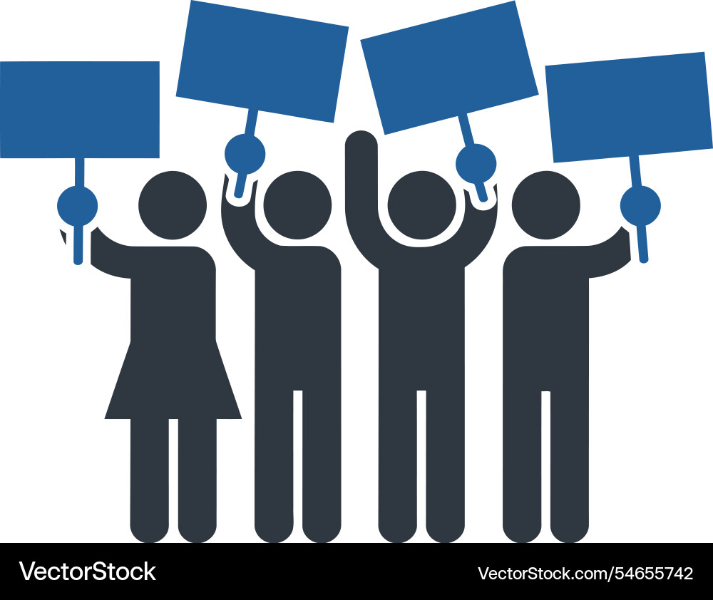 Group protest icon Royalty Free Vector Image - VectorStock