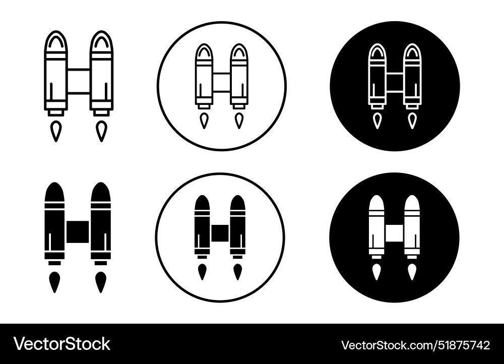Jetpack icon outline flat Royalty Free Vector Image