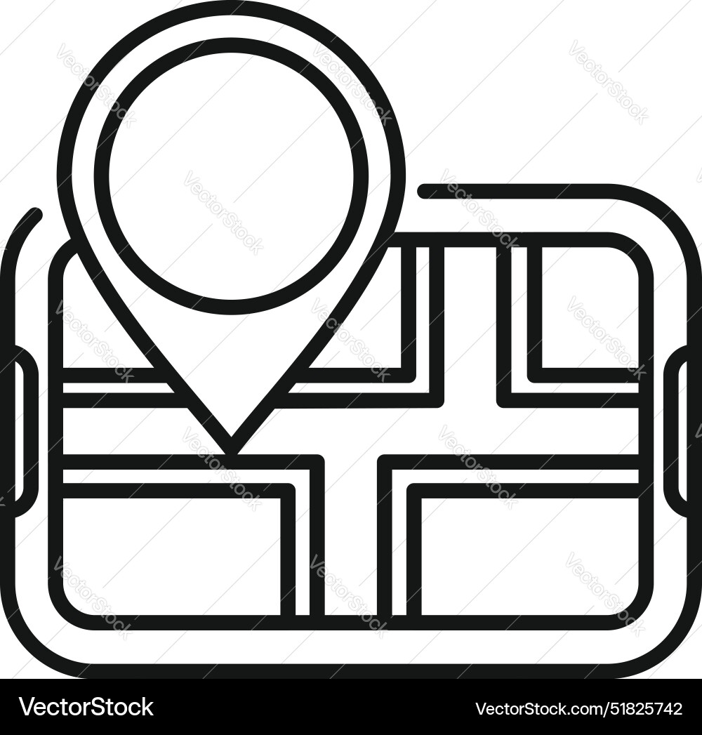Mobile gps navigation showing location pin on city