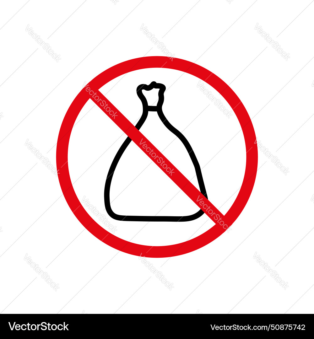 No garbage sign icon set trash litter forbidden Vector Image