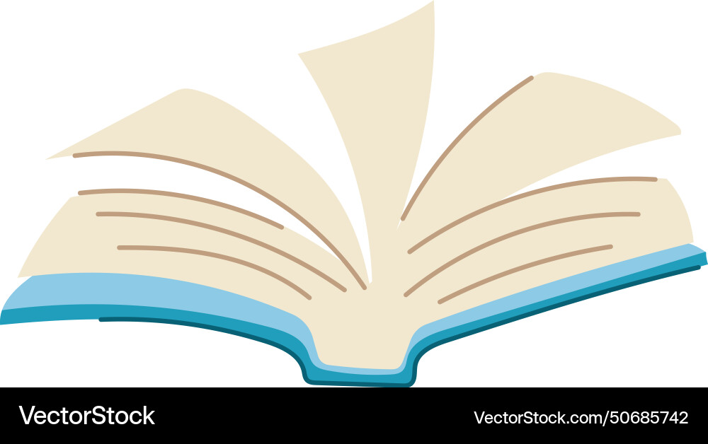 Paper book open cartoon Royalty Free Vector Image