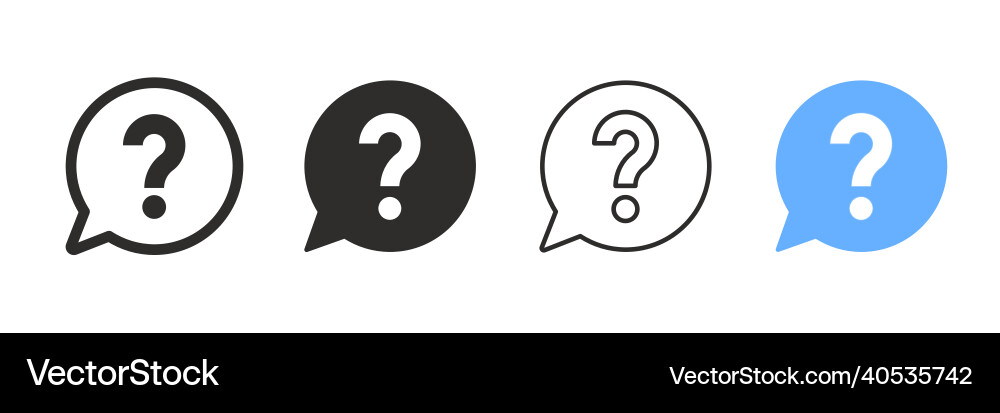 Question mark set of isolated icons help sign Vector Image