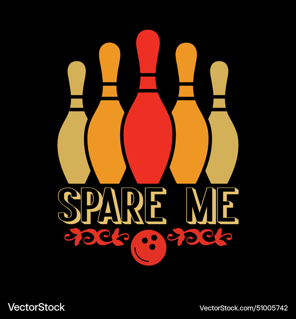 Retro style bowling spare me Royalty Free Vector Image