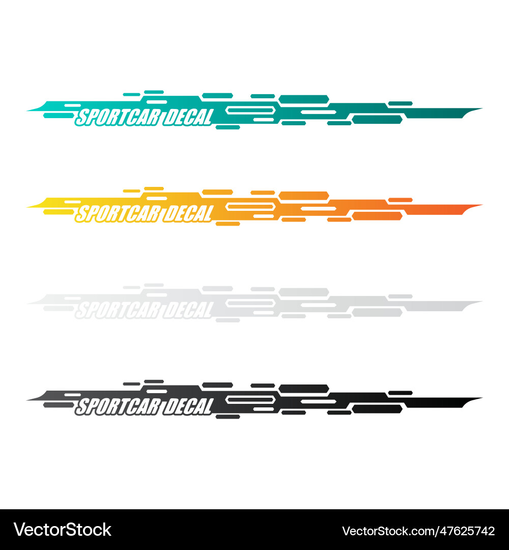 Sportcar decal geometris forms Royalty Free Vector Image