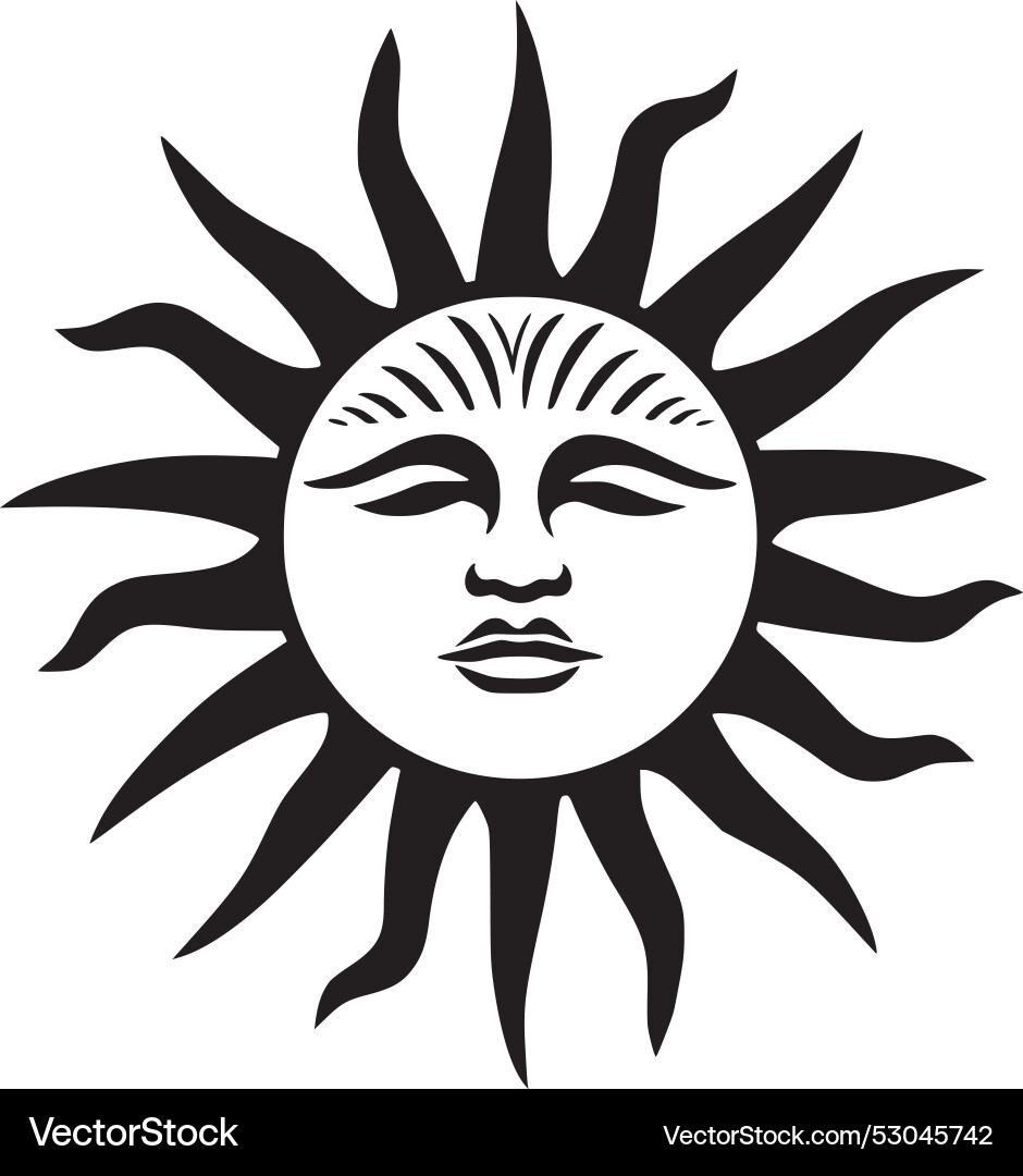 Sun - black and white isolated icon Royalty Free Vector
