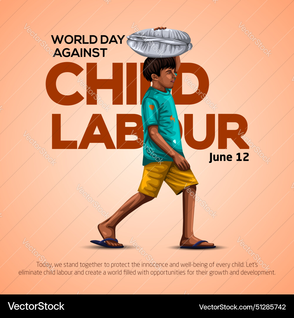 World day against child labor concept Royalty Free Vector
