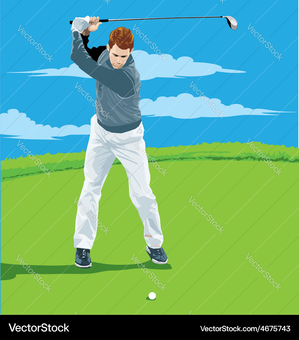 A man playing golf Royalty Free Vector Image - VectorStock