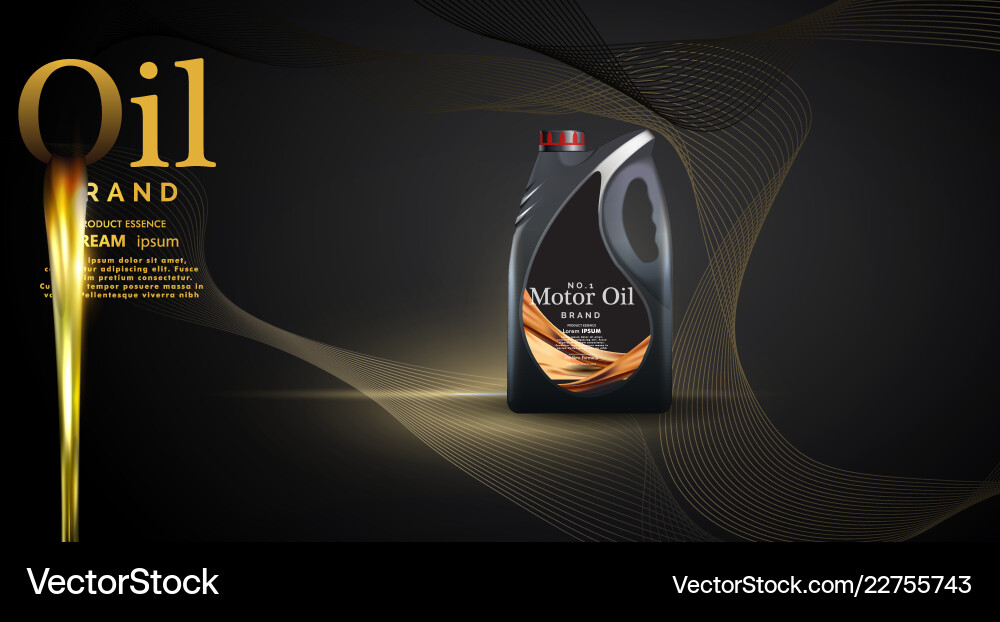 Bottle engine oil technical Royalty Free Vector Image