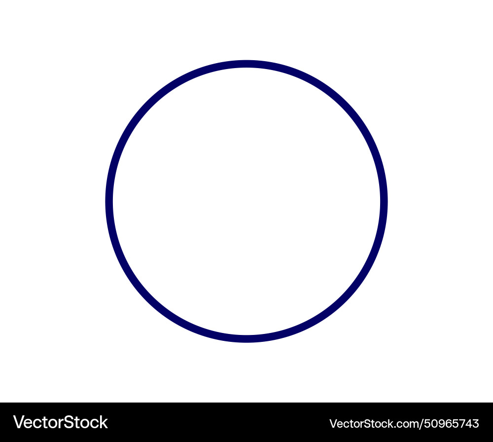 Circle shape outline blue stroke symbol Royalty Free Vector
