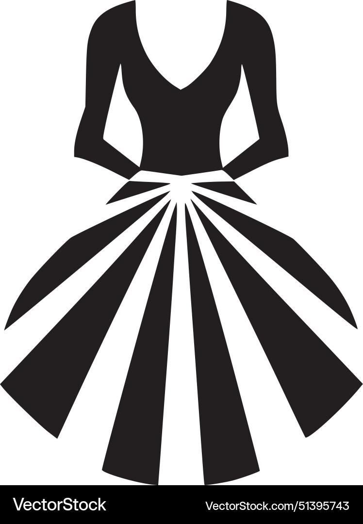 Dress - black and white isolated icon Royalty Free Vector