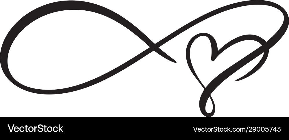Heart love logo with infinity sign design Vector Image