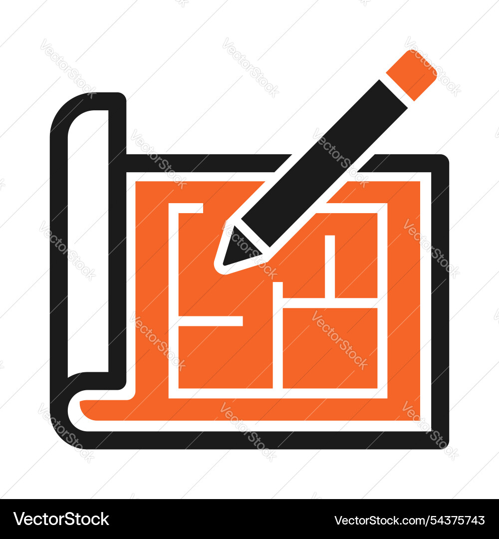 House plan icon in flat style home project Vector Image