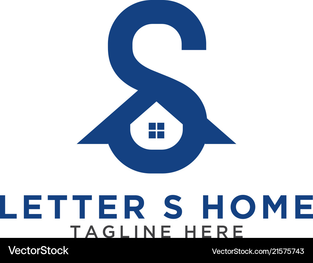 Initial letter s and house logo design template Vector Image