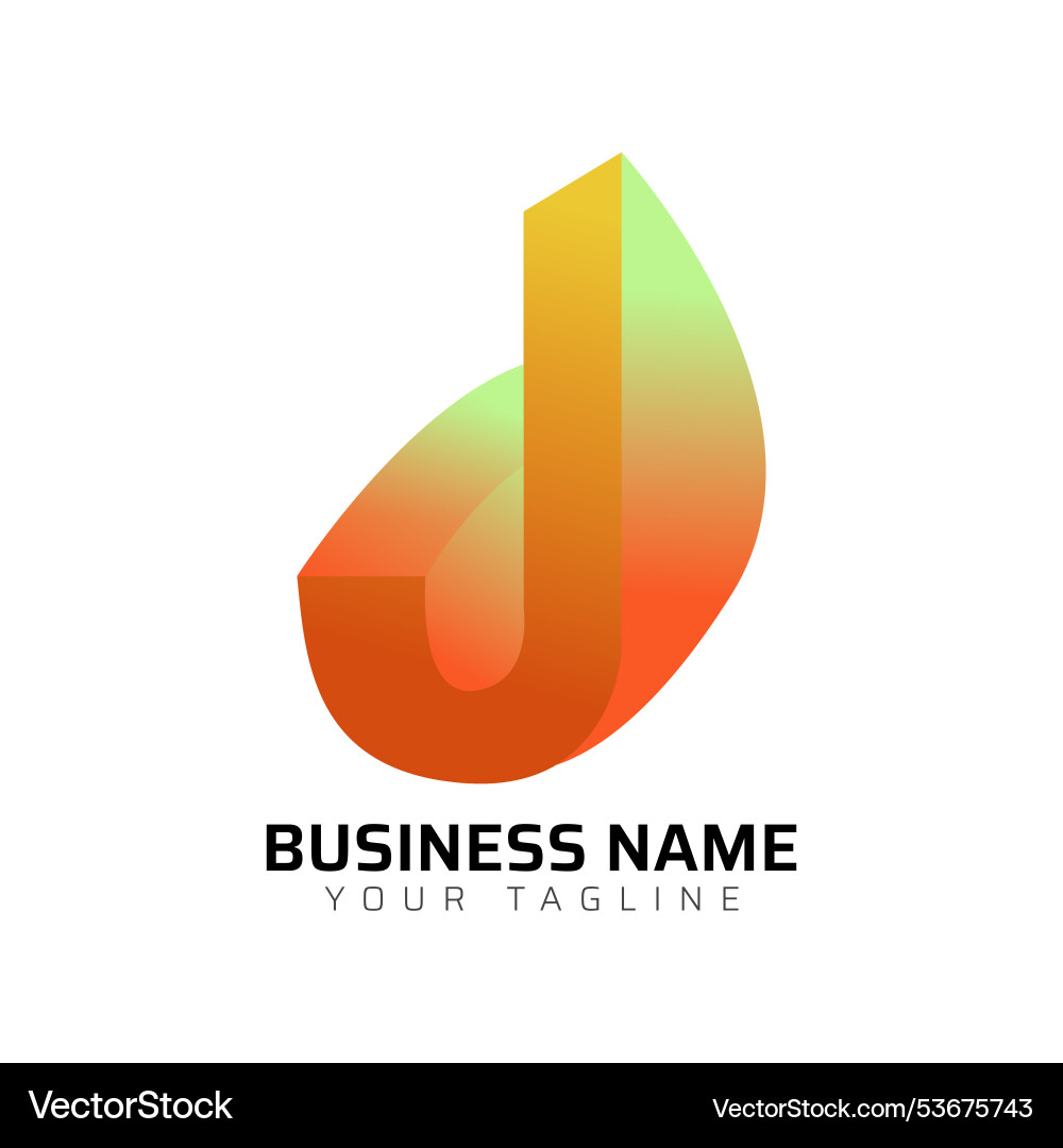 J abstract modern minimalist premium typography 3d