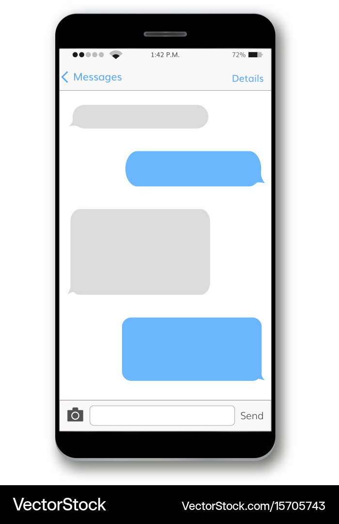 Message text box mobile phone screen Royalty Free Vector
