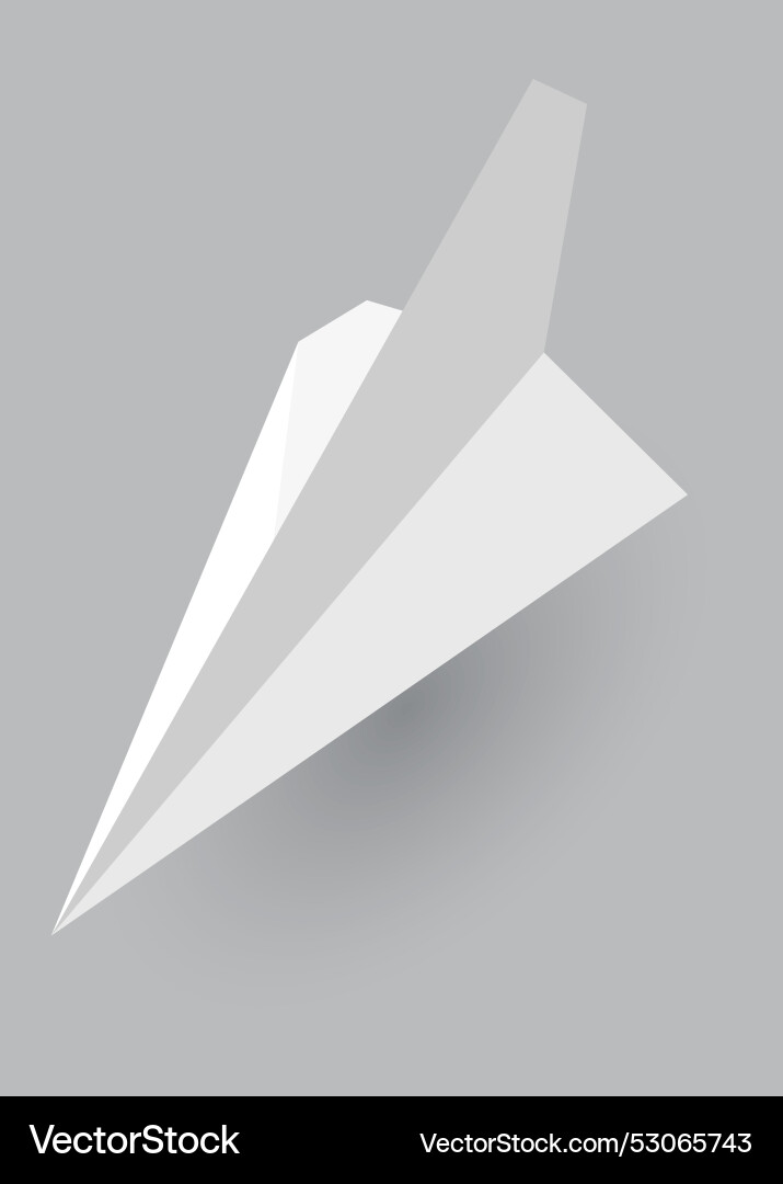 Paper plane model origami handmade aircraft view Vector Image