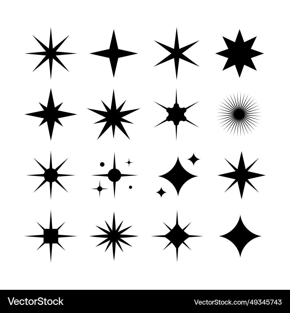 Sparkling Starburst Icon Set Royalty Free Vector Image