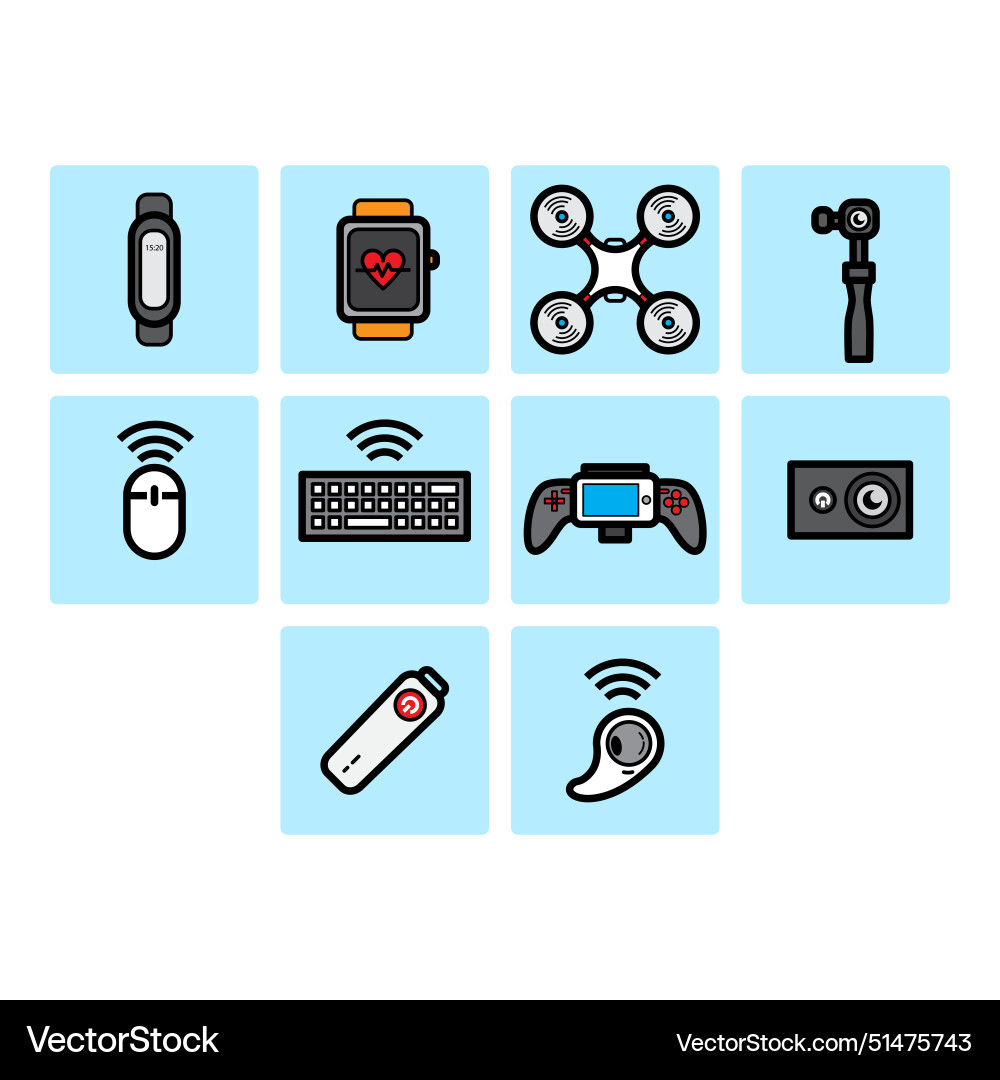 Technology icon set Royalty Free Vector Image - VectorStock