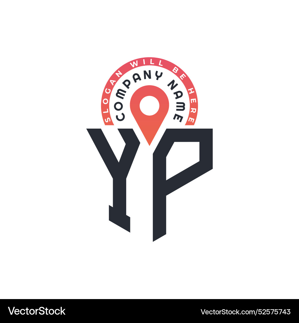 Yp location logo design for human resources Vector Image