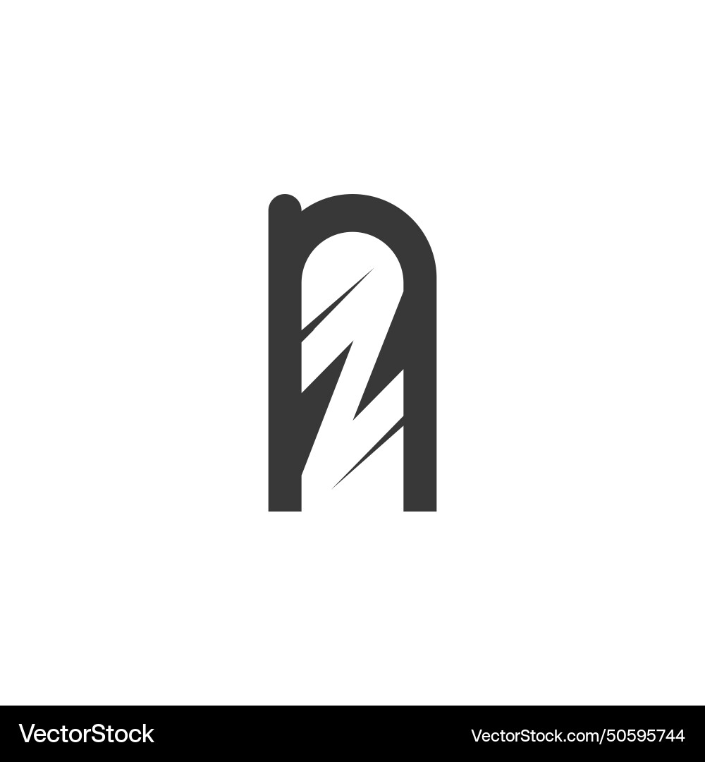 Alphabet initials logo zn nz z and n Royalty Free Vector
