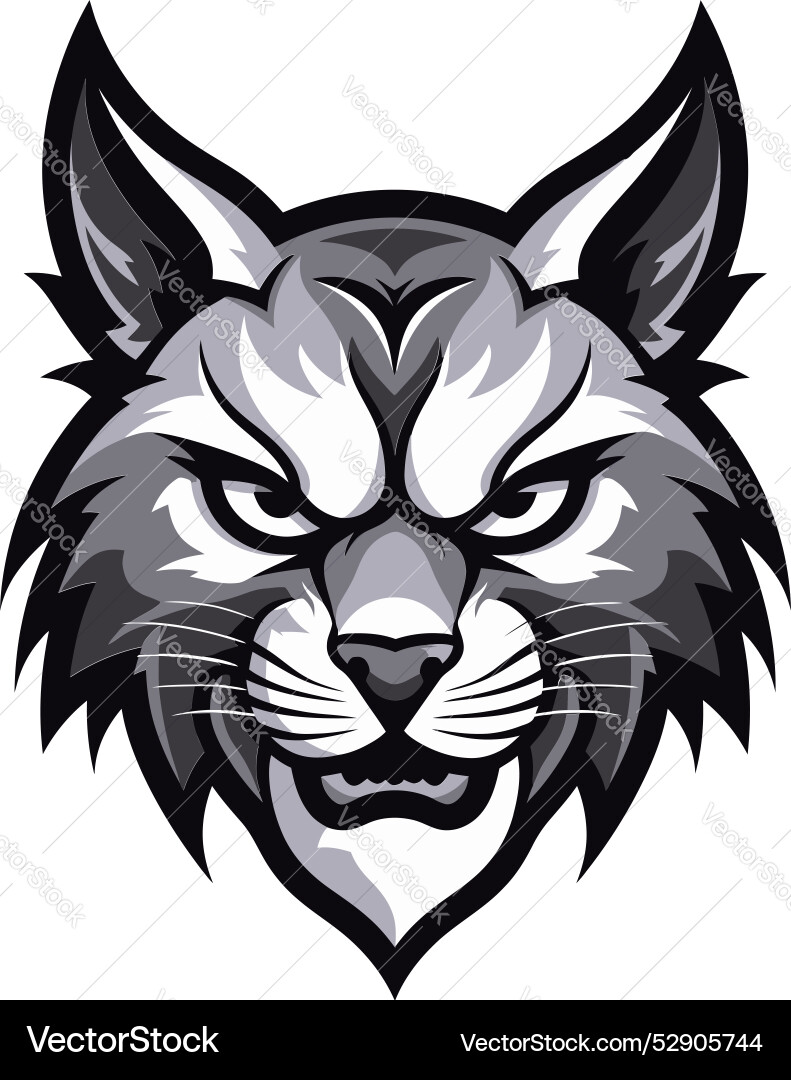 Elegant wildcat profile iconic logo design Vector Image