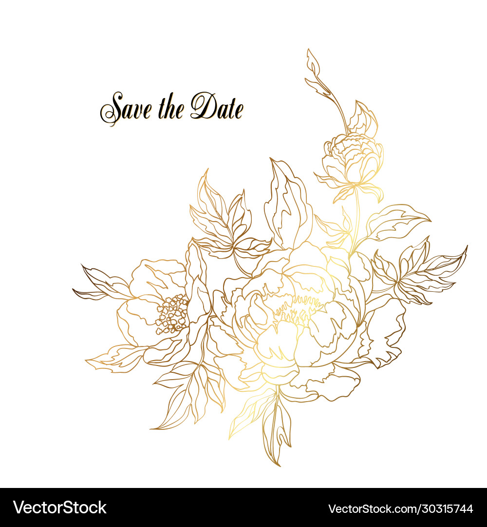 Golden bouquet Royalty Free Vector Image - VectorStock