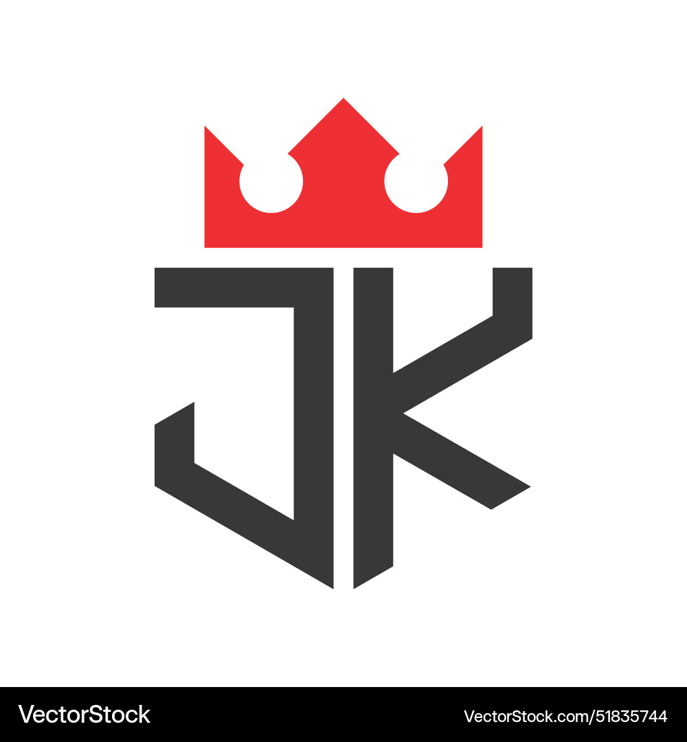 Letter jk crown logo Royalty Free Vector Image