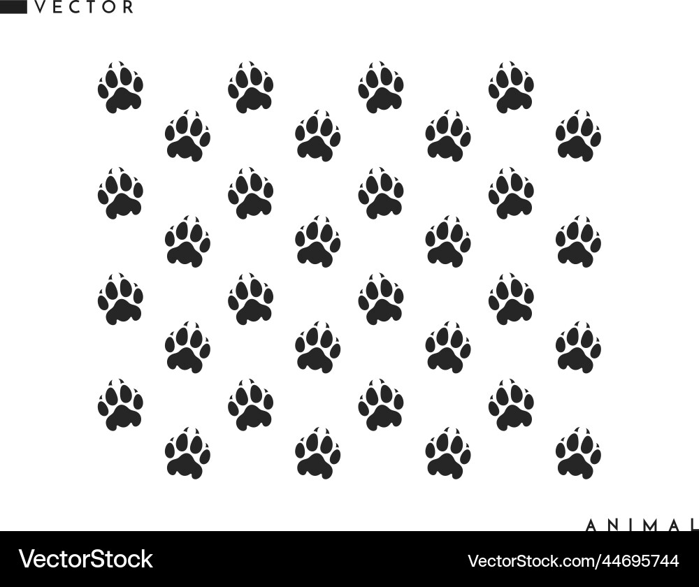 Lion paw prints background Royalty Free Vector Image